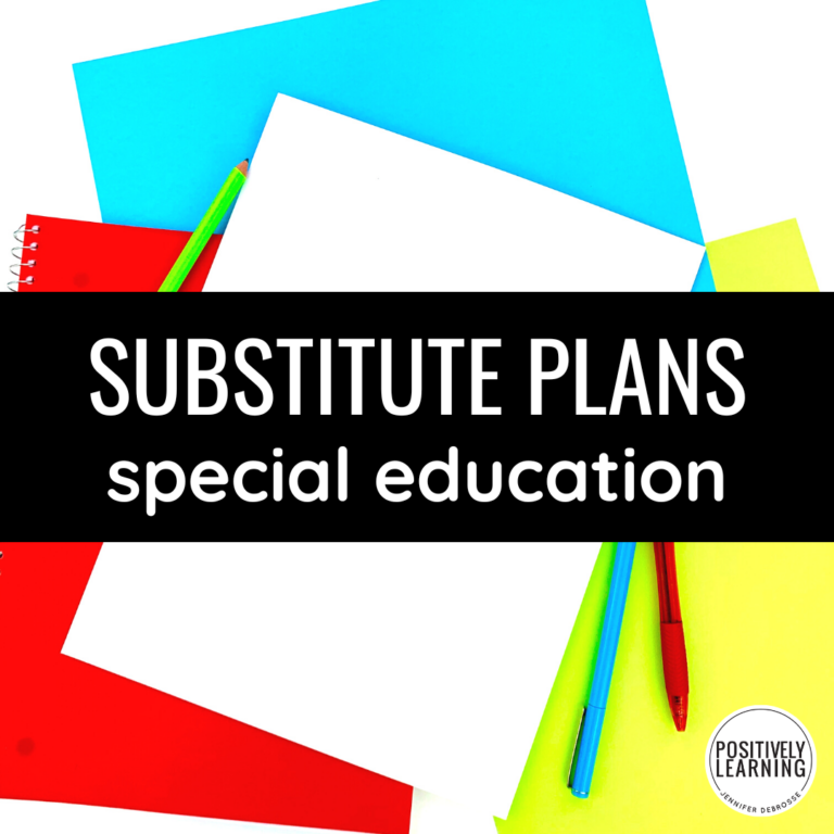 Special Education Substitute Lesson Plans - Positively Learning