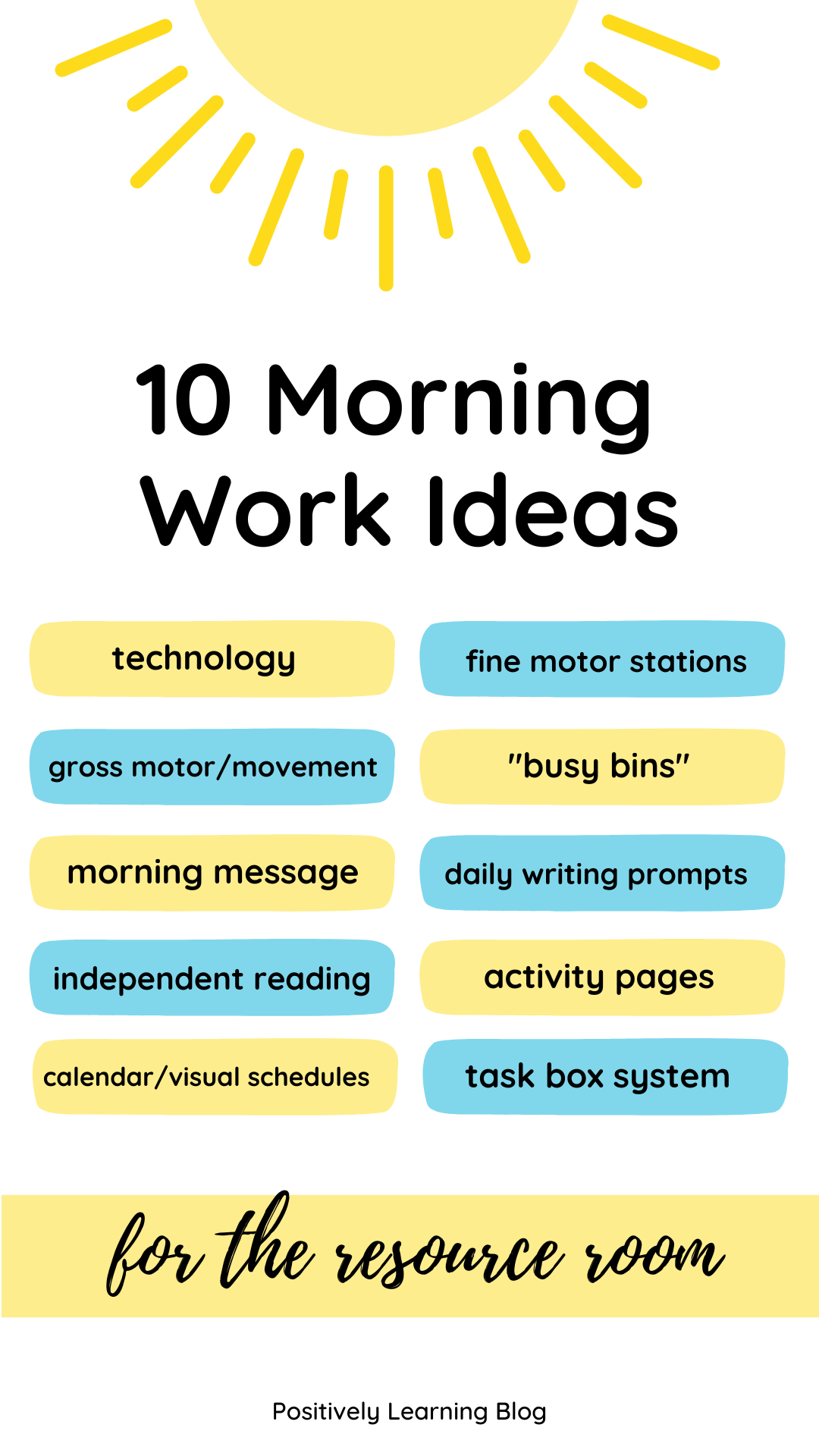 Morning Work Ideas for Special Education - Positively Learning