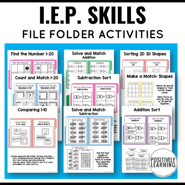 Using File Folder Activities in Special Education - Positively Learning
