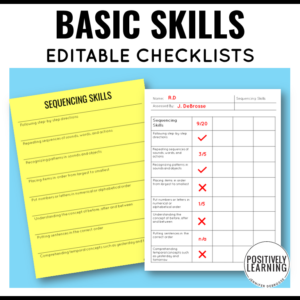 Special Education Basic Skills Checklists - Positively Learning