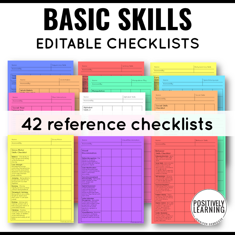 Special Education Basic Skills Checklists - Positively Learning