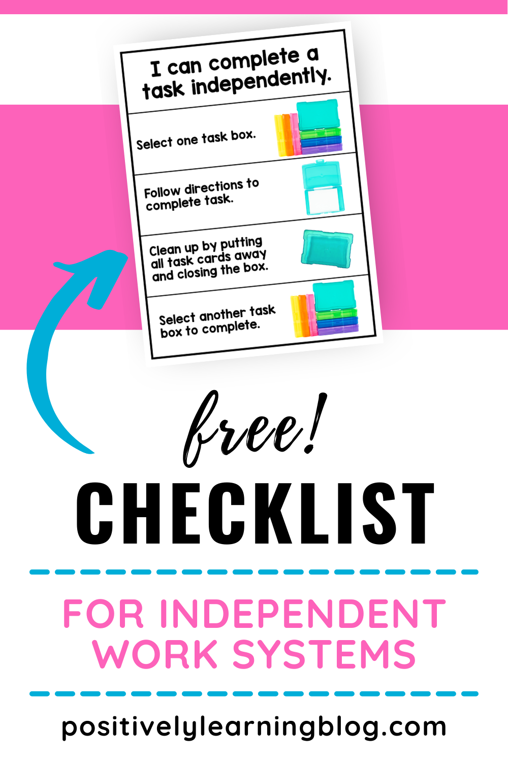 Free Student Checklist for Independent Work - Positively Learning
