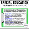 Special Education Student Awards - 50 Editable Certificates ...