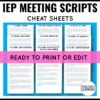 IEP Meeting Scripts Cheat Sheets - Positively Learning