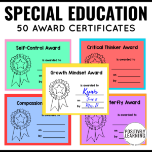 Special Education Student Awards - 50 Editable Certificates ...