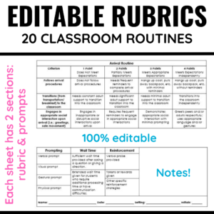 Classroom Routine Rubrics - Positively Learning