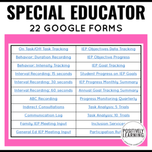 Google Forms for Special Education Data Collection - Positively Learning