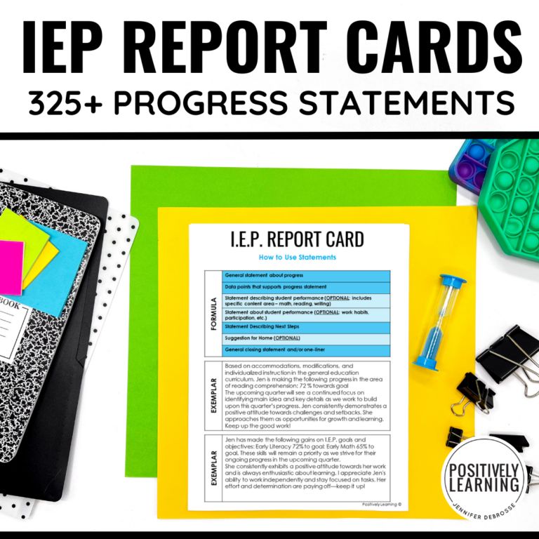 IEP Progress Report Cards - Positively Learning IEP Progress Report Cards - Positively Learning