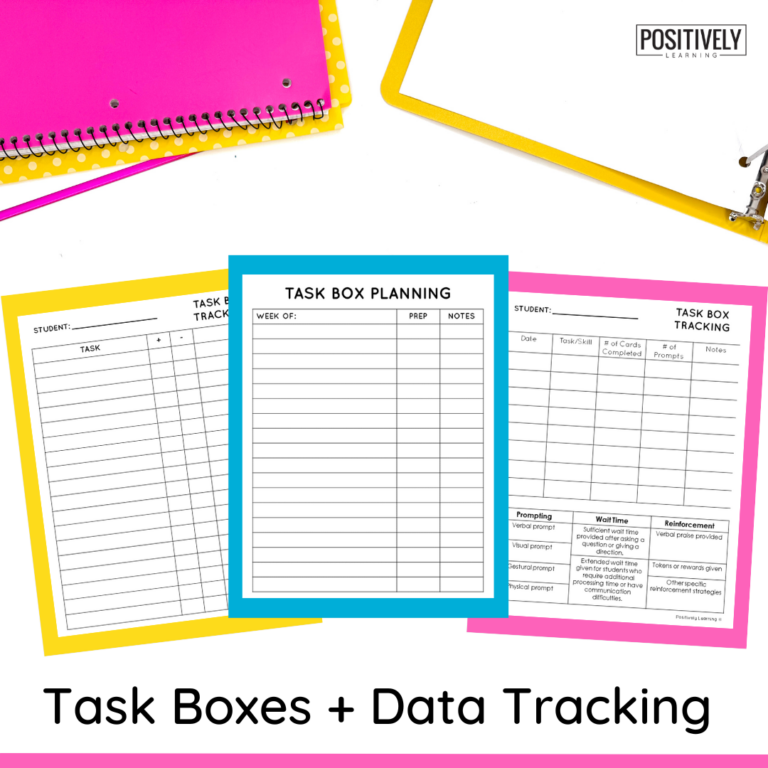 Data Collection Using Task Boxes: Progress Monitoring - Positively Learning