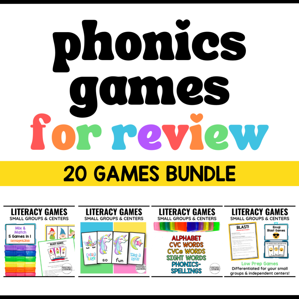 Phonics Review Games Bundle - Positively Learning