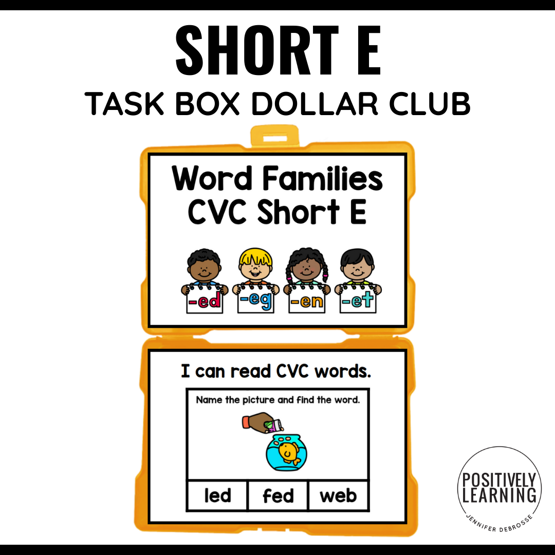 TBDC Short E CVC Word Families - Positively Learning