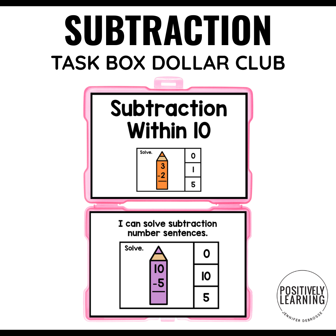 TBDC Subtraction Vertical Pencils - Positively Learning