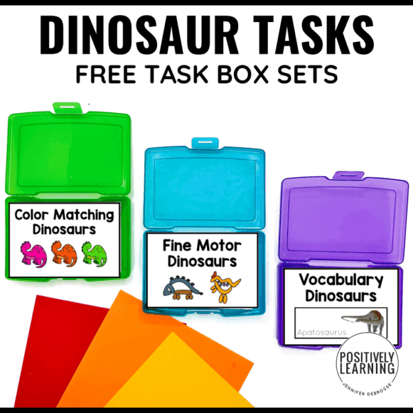 Dinosaur Task Box Sets - Free! - Positively Learning