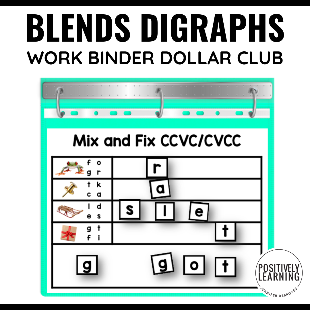 WBDC Mix Fix CCVC CVCC Blends Digraphs - Positively Learning