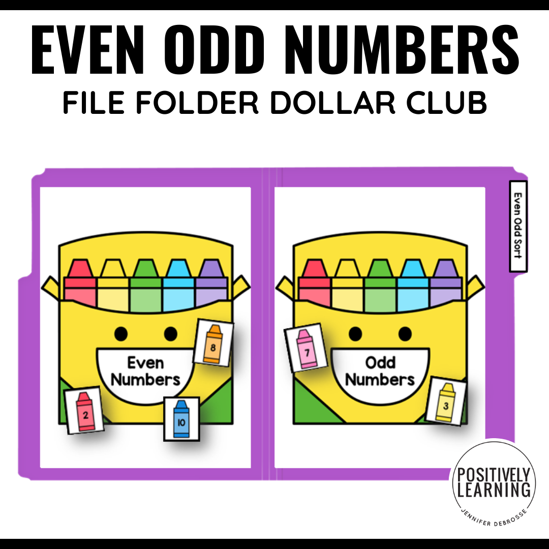 Even and Odd Number Sort – Crayon Theme File Folder