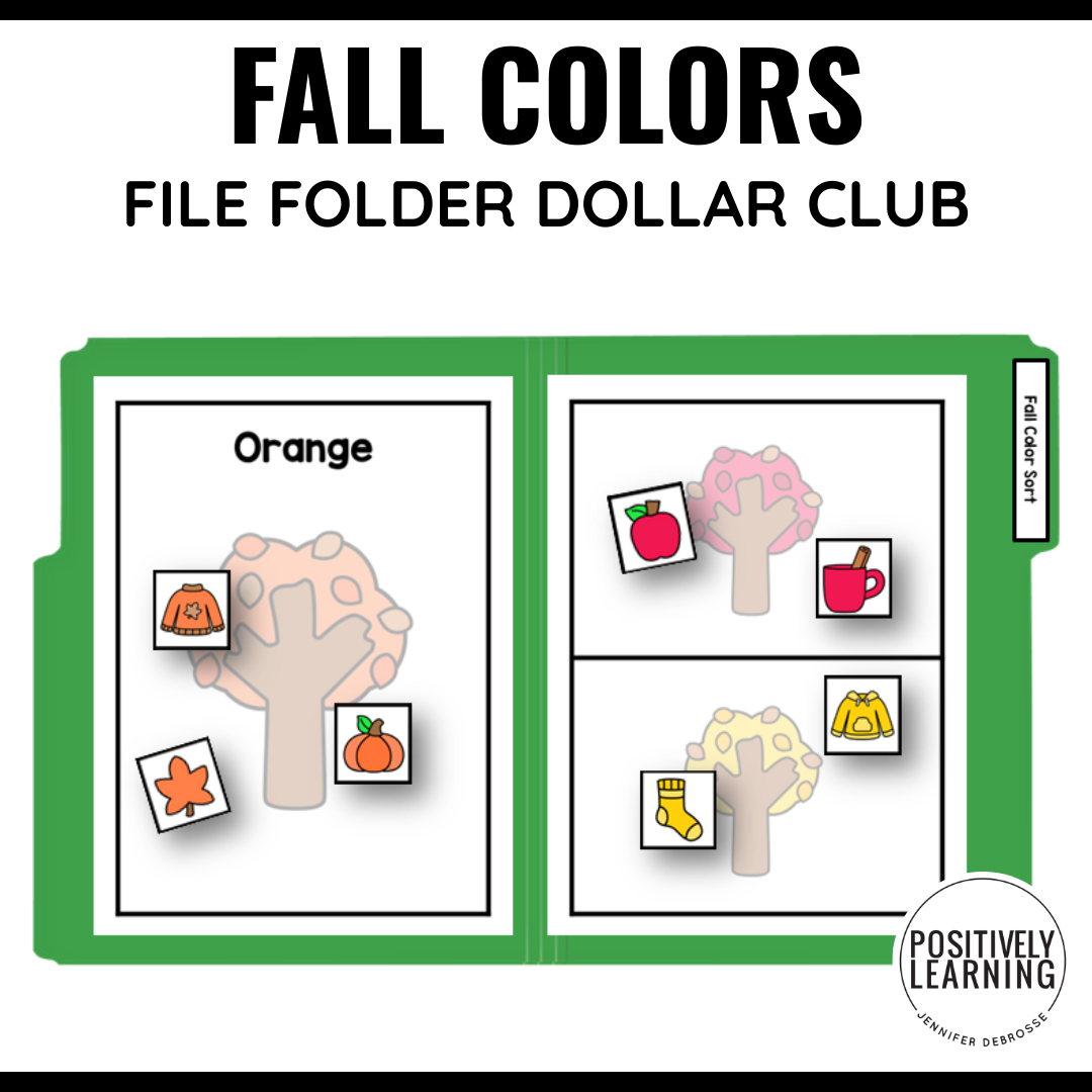 Fall Color Sort File Folder – Visual Discrimination Task for Pre-K ...