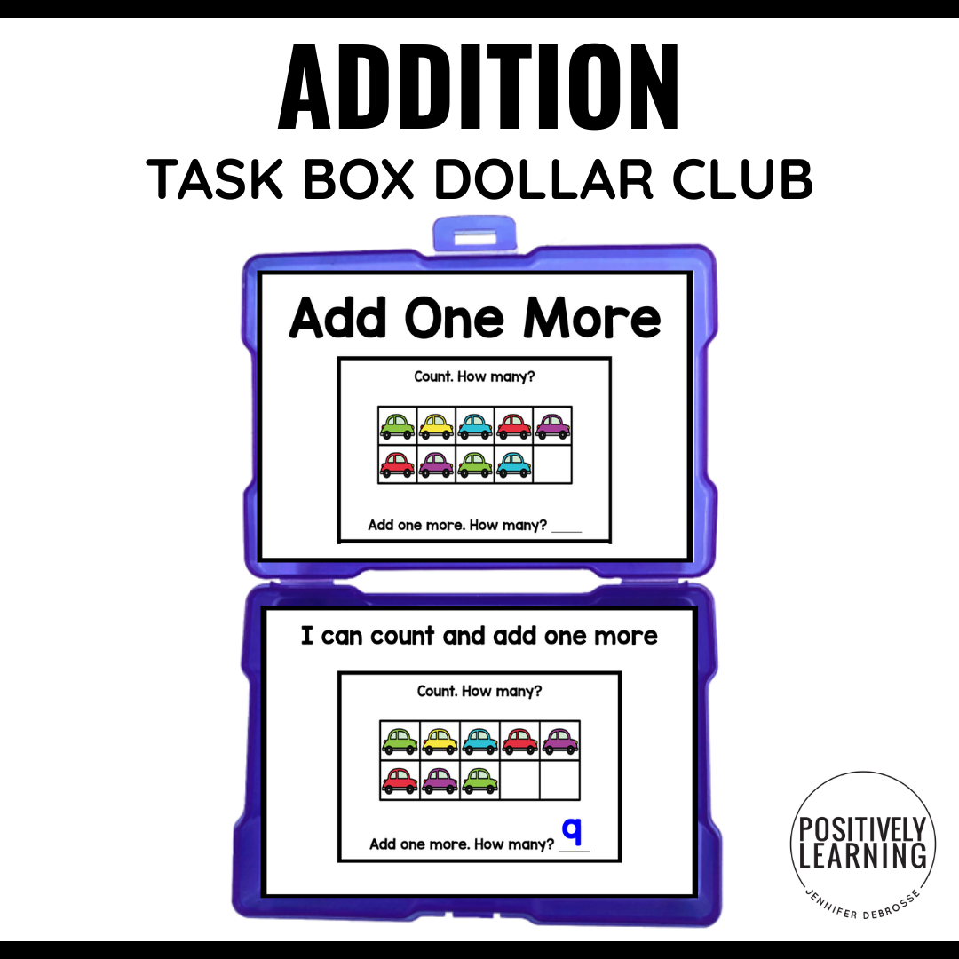 Add One More Math Task Box – Car-Themed Addition for Pre-K–1st