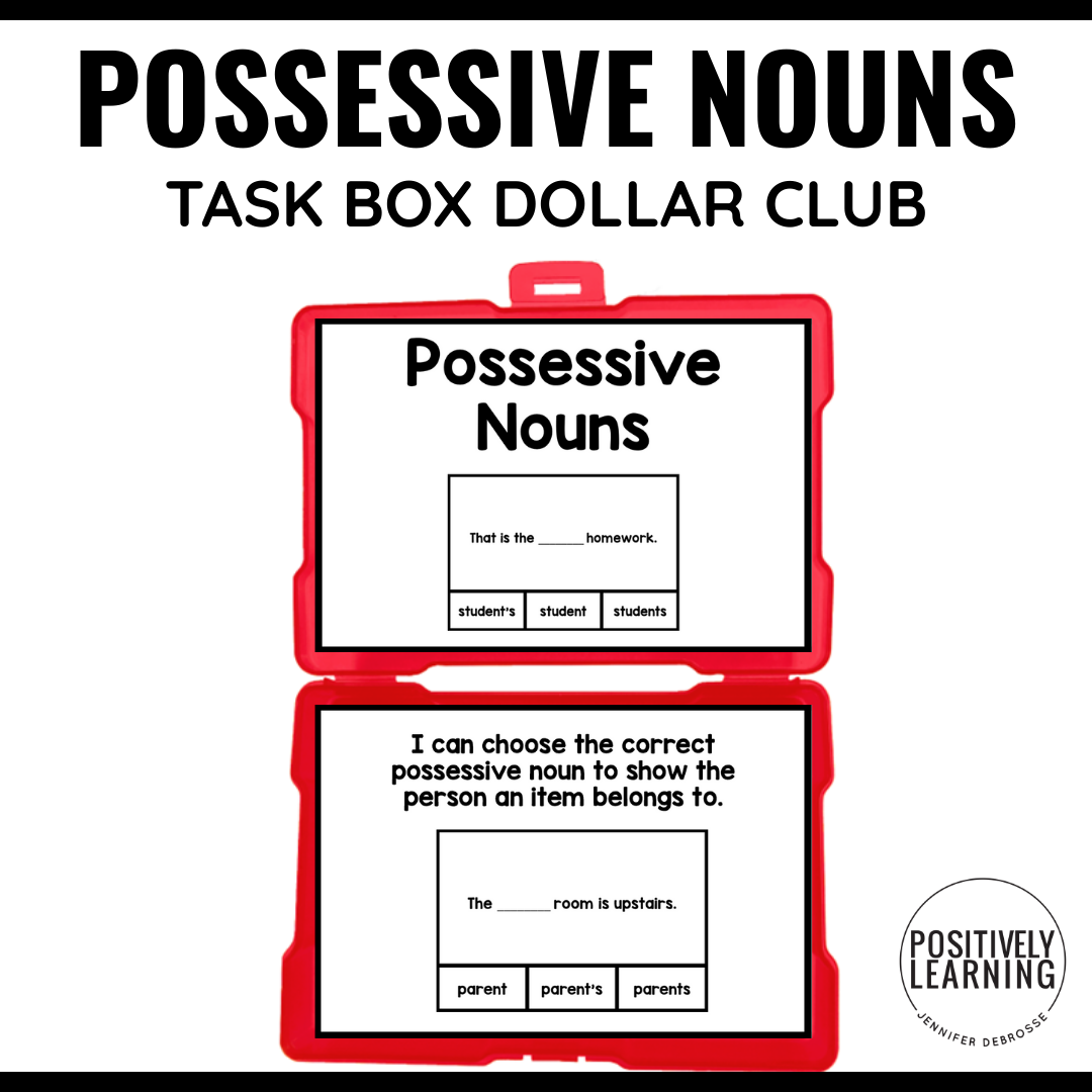 Possessive Nouns Grammar Task Box