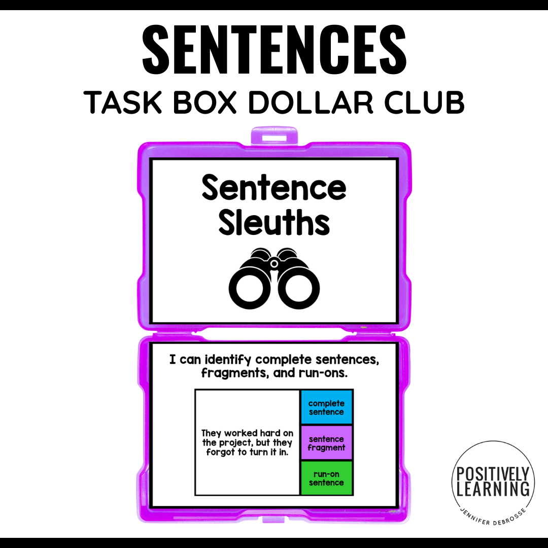 Complete, Fragment, or Run-On Sentences – Grammar Task Box