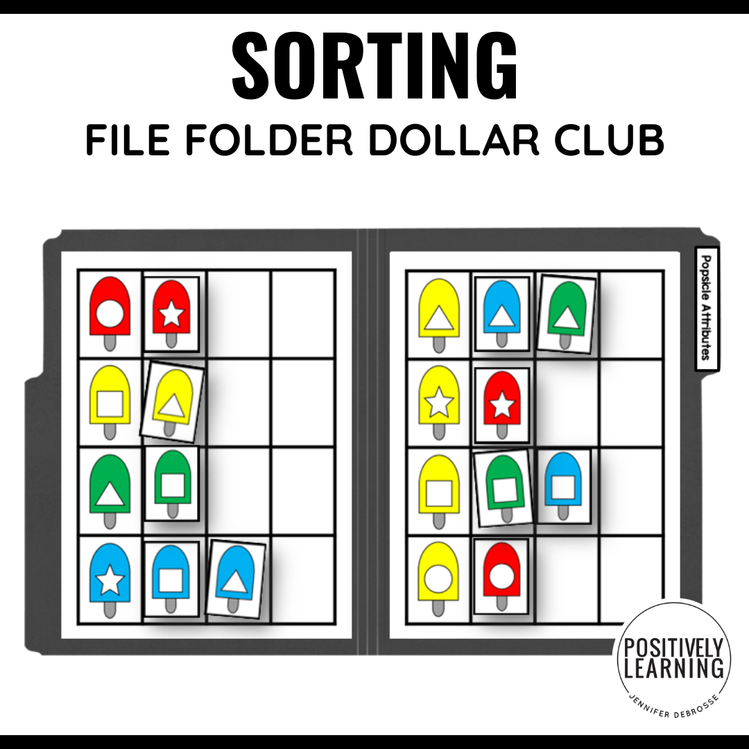 Popsicle Sort by Color and Shape – File Folder Activity