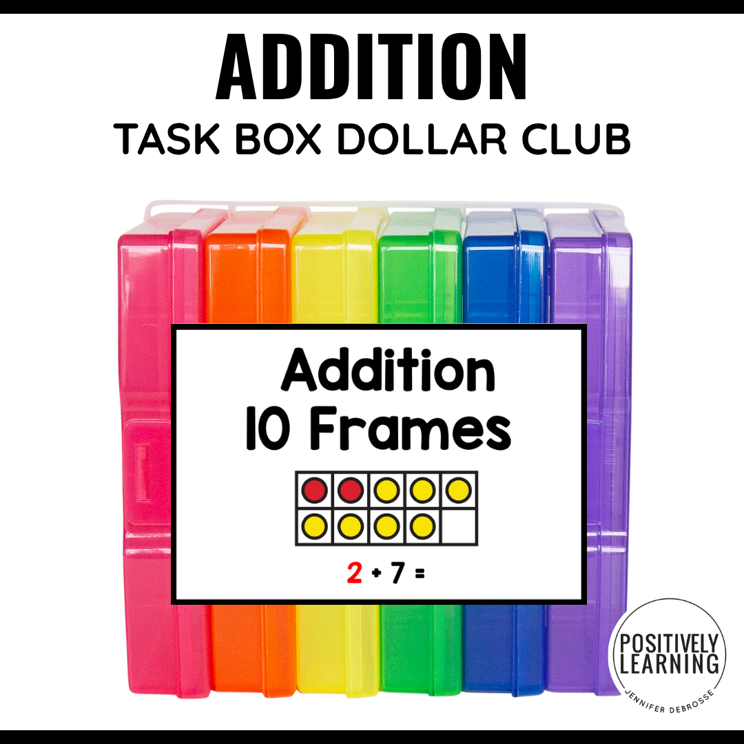 Addition with Ten Frames – Velcro Matching Math Task Box