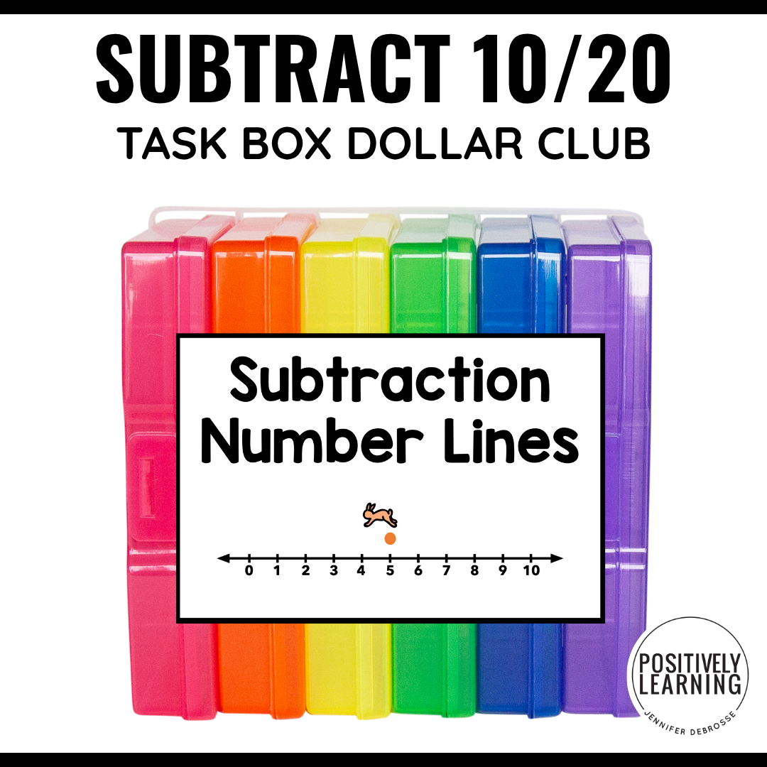 Subtraction Within 10 and 20 – Number Line Velcro Task Box