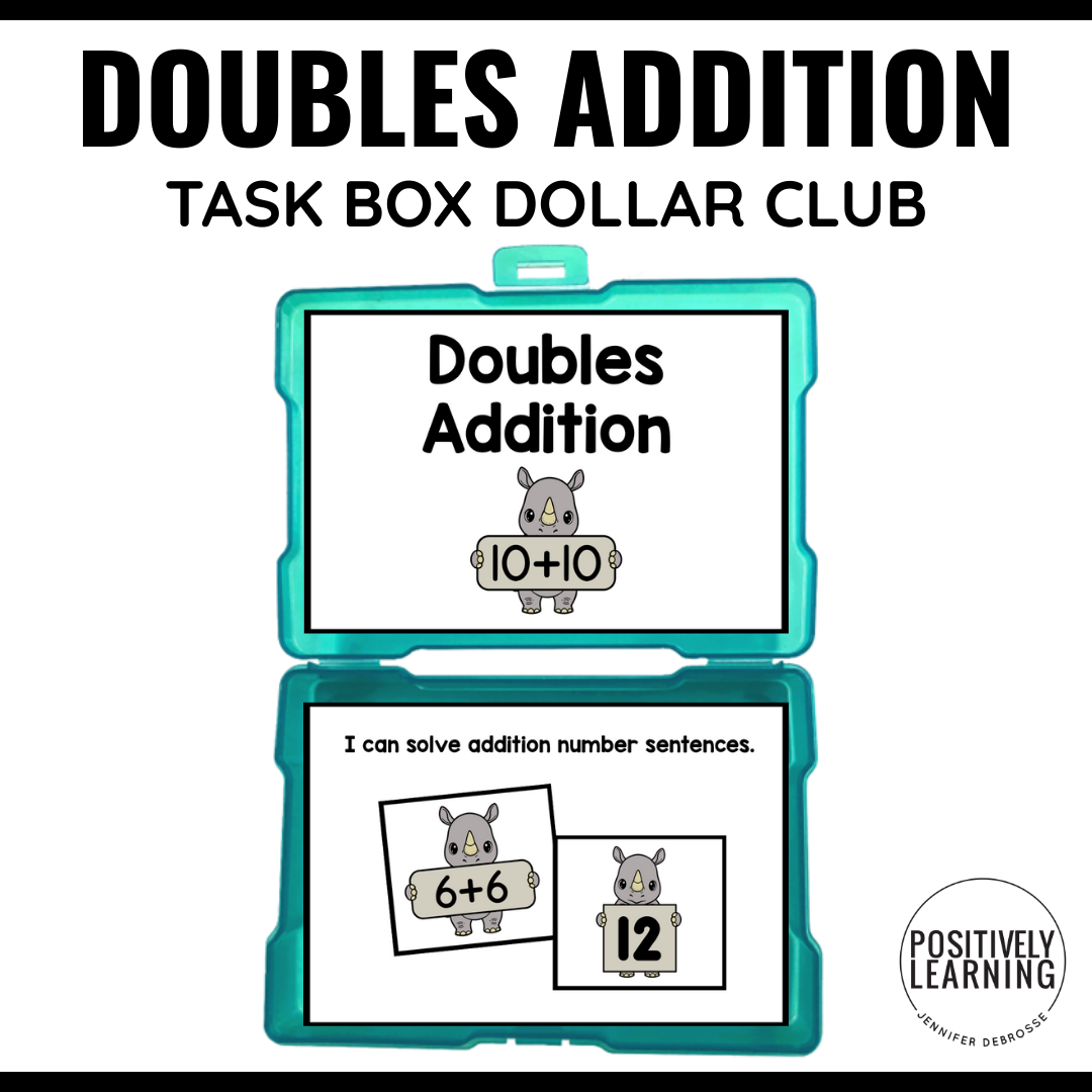 Doubles Addition Task Box | Early Addition Fluency Practice