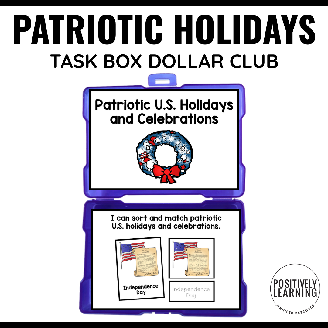 Patriotic Holidays Celebrations Social Studies Task Box