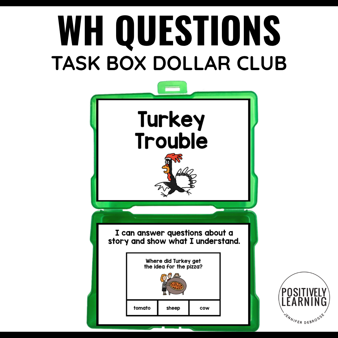 Turkey Trouble WH Questions – Comprehension Task Box for K–2