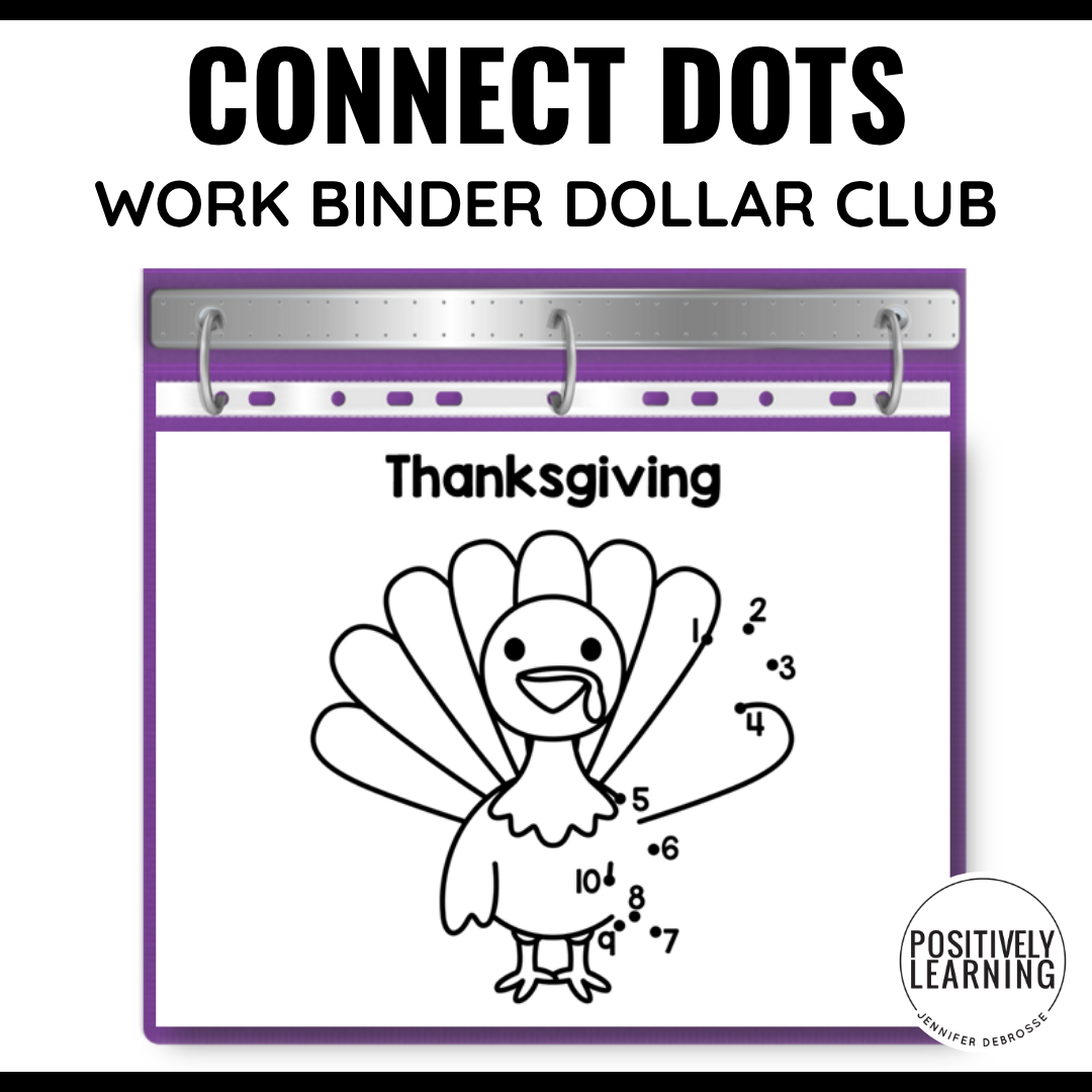 Thanksgiving Connect-the-Dots Busy Binder Pages | Fine Motor & Number ...