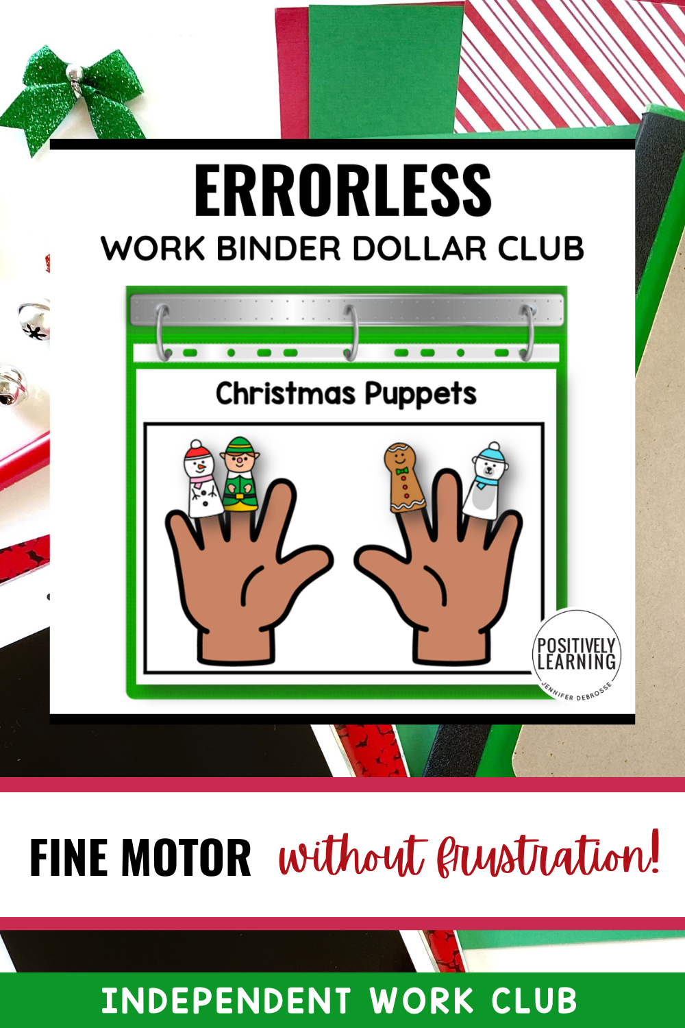 Errorless Christmas Finger Puppets Work Binder
