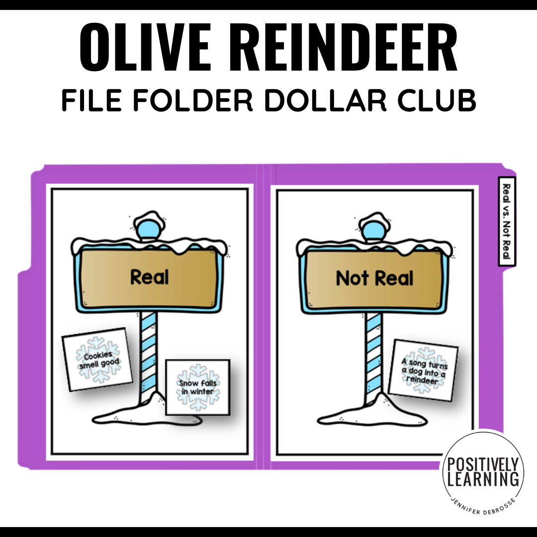 Olive the Other Reindeer Real vs. Not Real Story Comprehension Sort