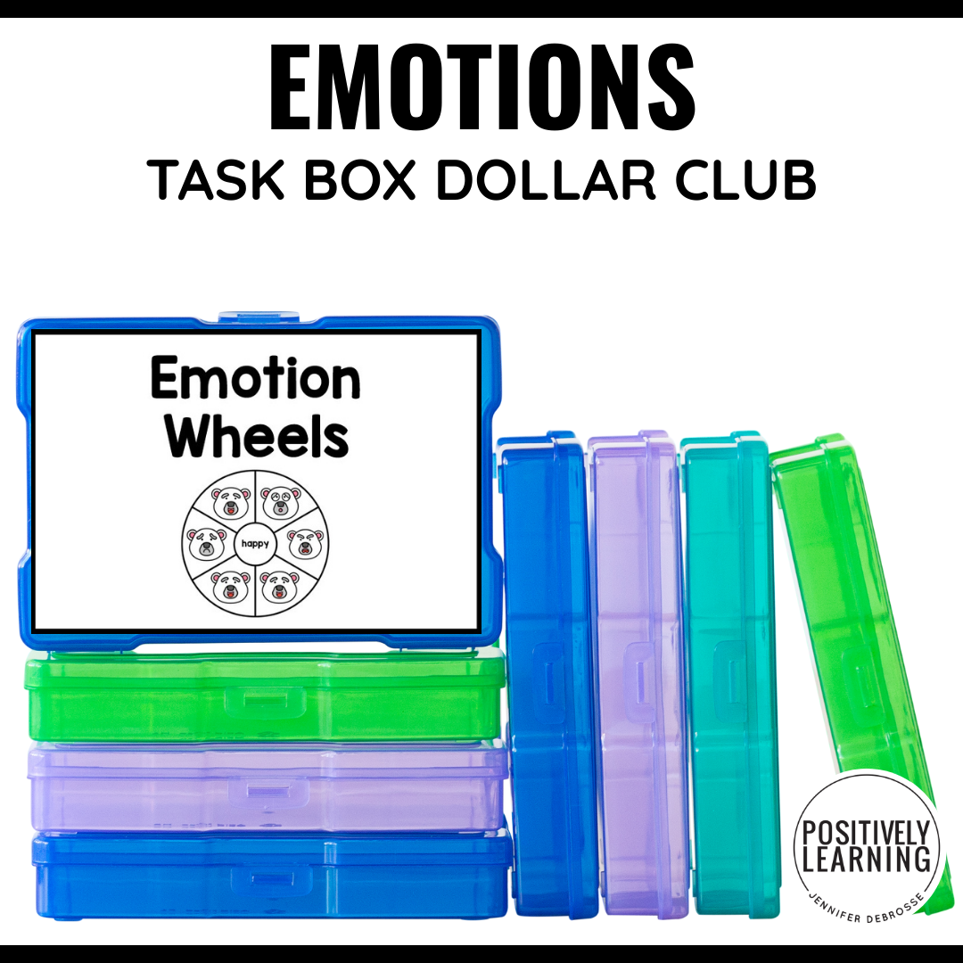 Emotions Wheel Task Box | Polar Bear Feelings Match for SEL