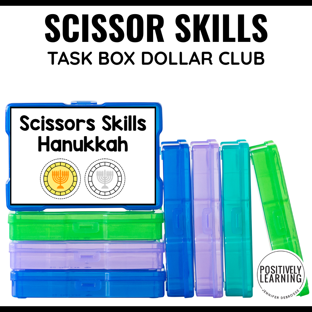 Hanukkah Scissor Skills Fine Motor Task Box