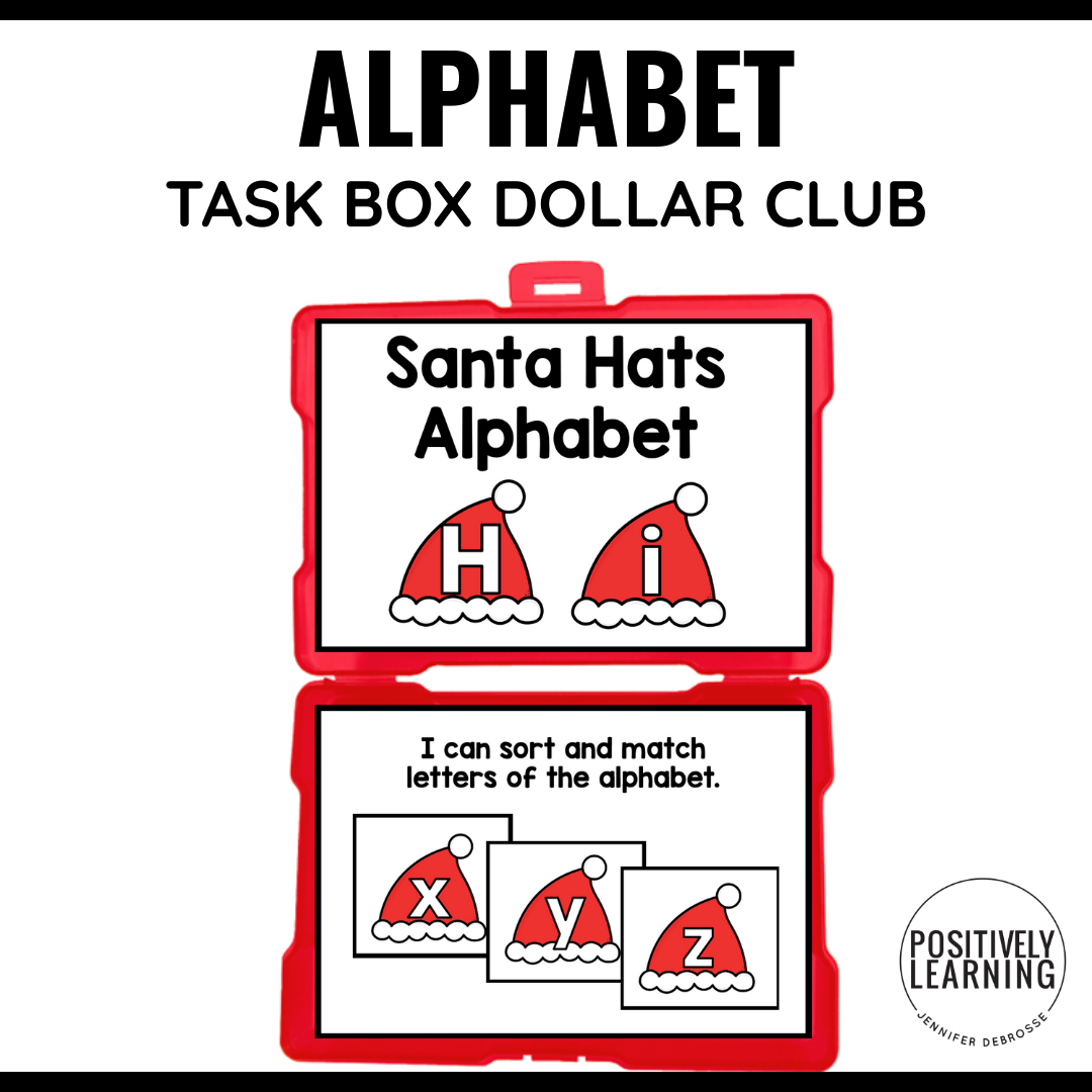 Christmas Task Box Santa Hat Alphabet Sorting