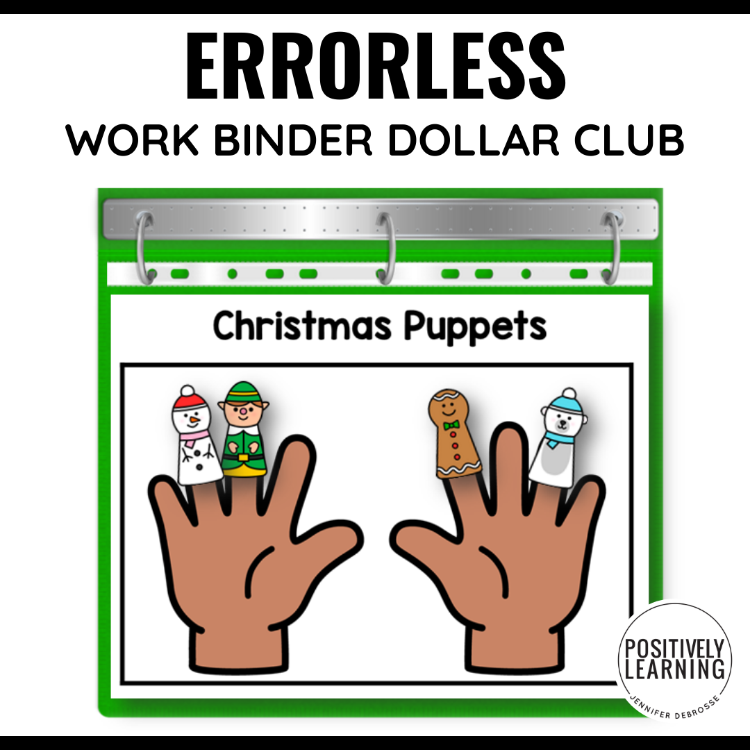 Errorless Christmas Finger Puppets Work Binder