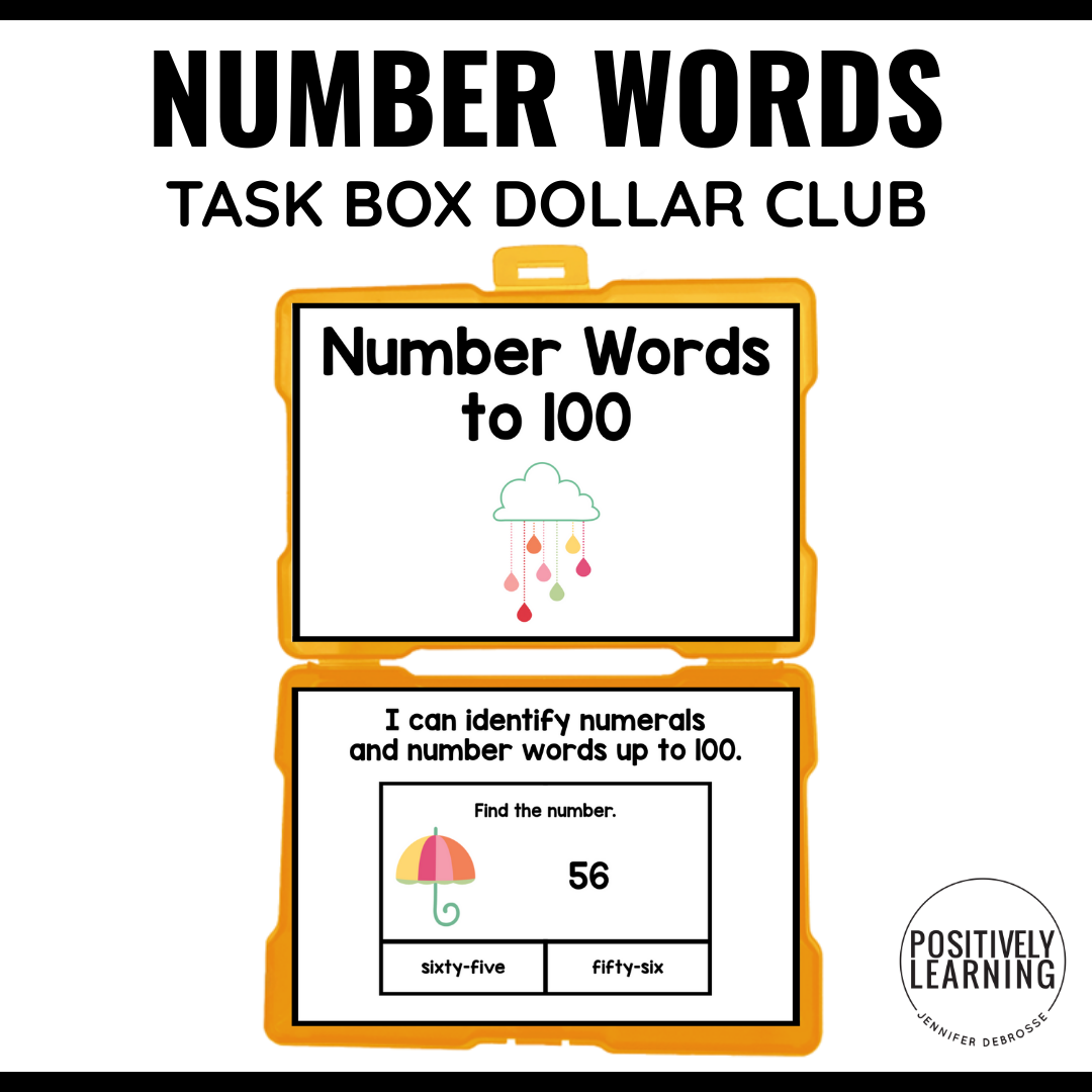 Independent Work Library: Number Words to 100 Task Box
