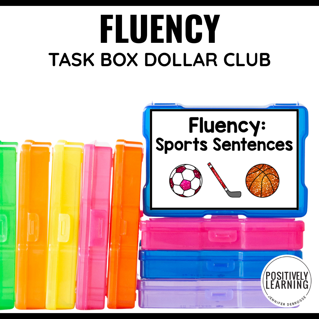 Reading Fluency Task Box | Sports-Themed Sentences