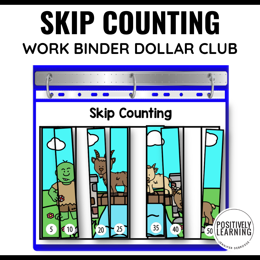 Three Billy Goats Skip Counting Puzzle Work Binder