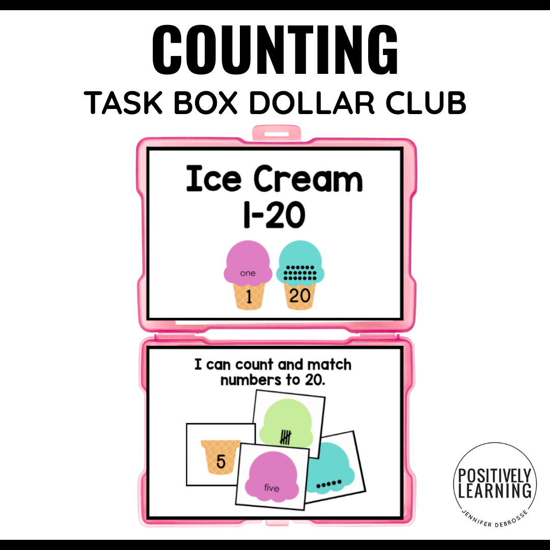 Ice Cream Count and Match 1–20 Task Cards