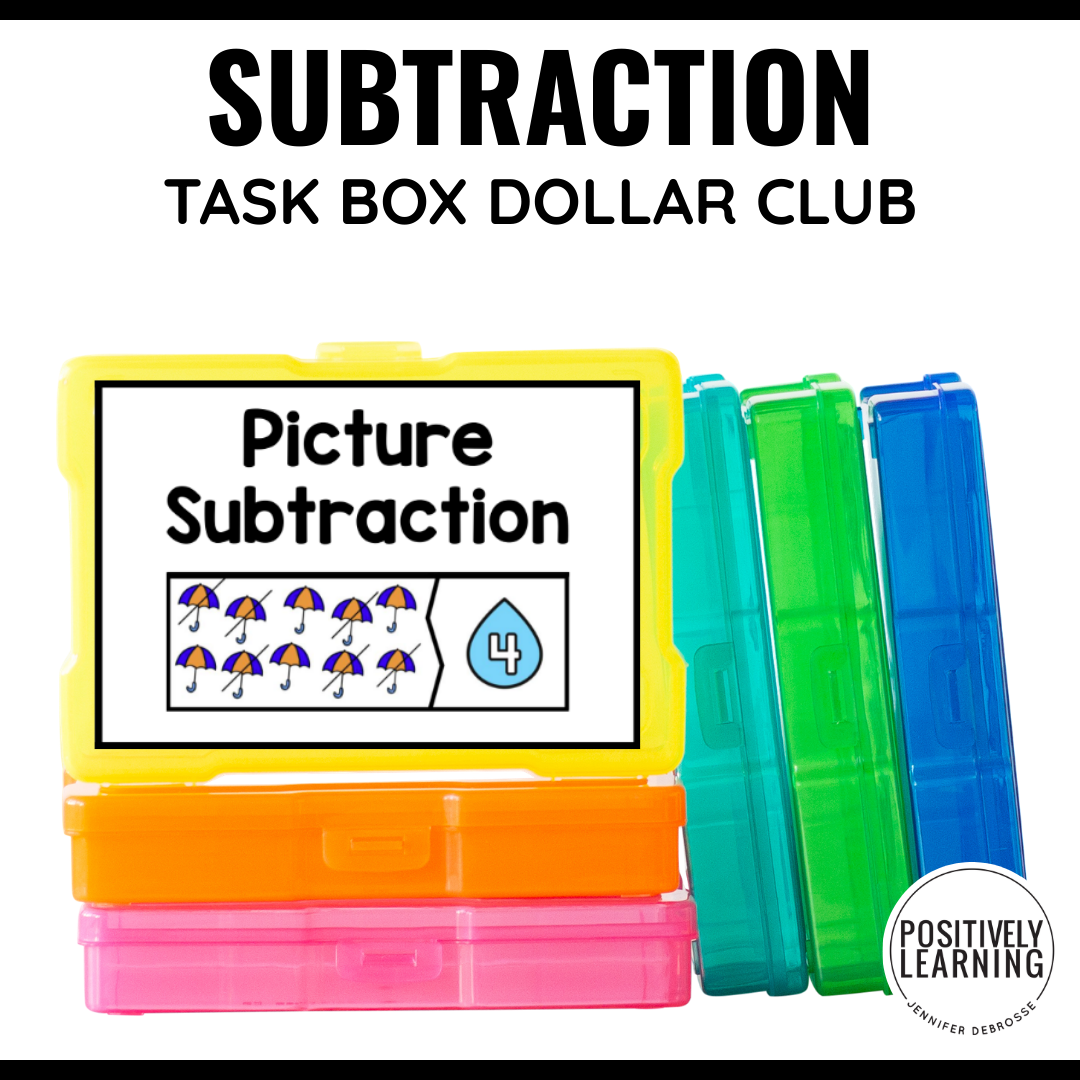 Spring Picture Subtraction Puzzles Task Cards