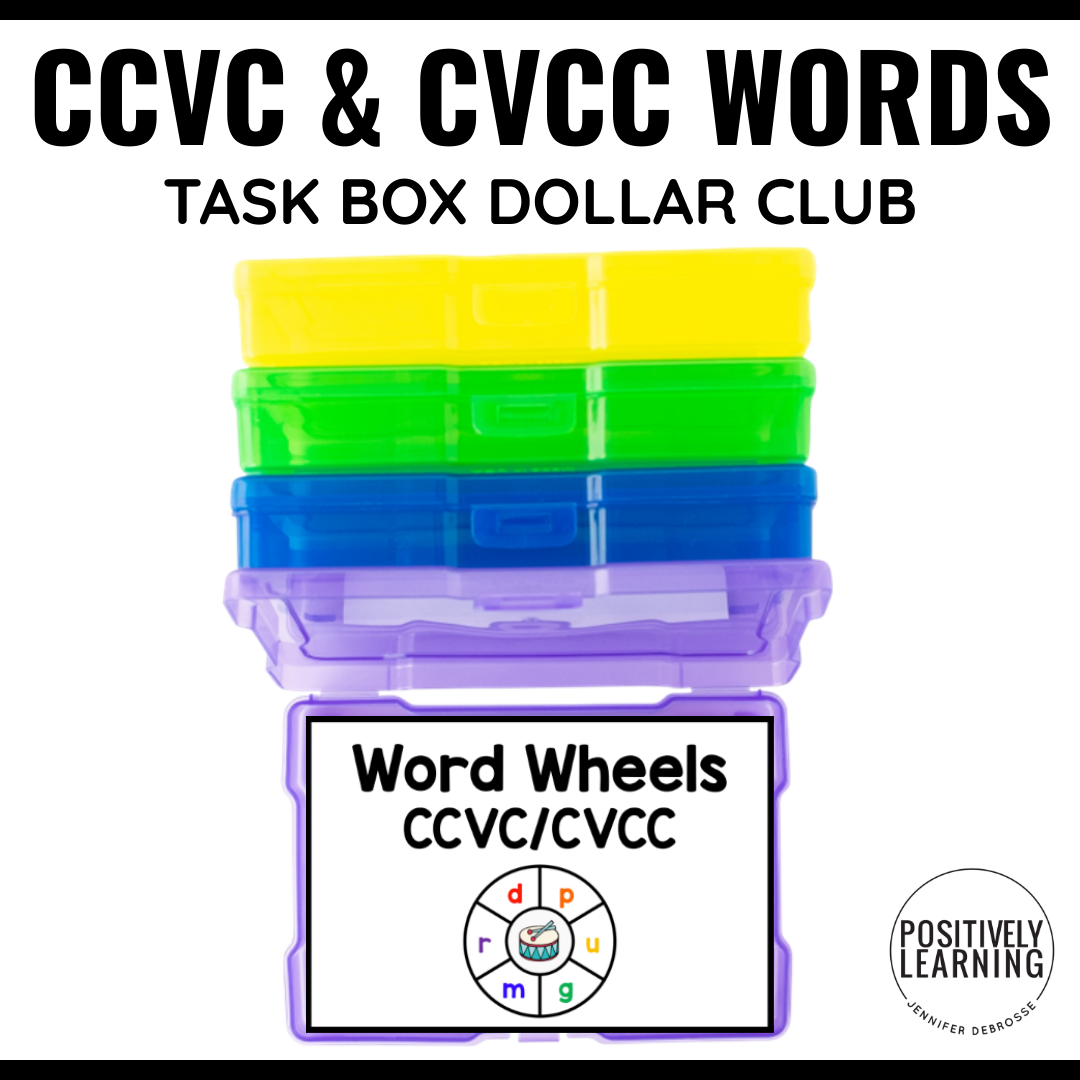 Word Wheels CCVC CVCC Blends Task Cards