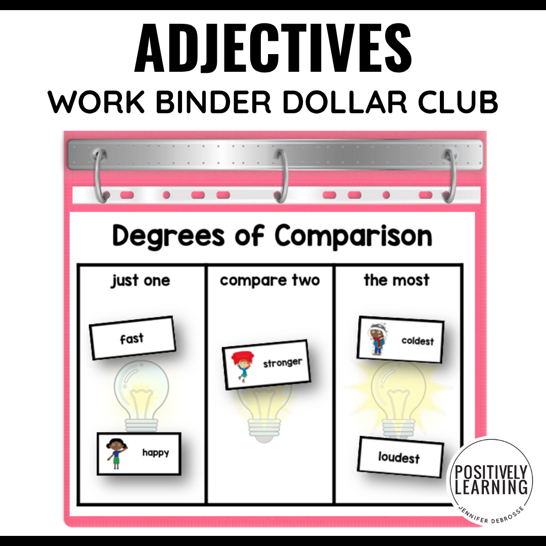 Degrees of Comparison Sorting Work Binder for ELA