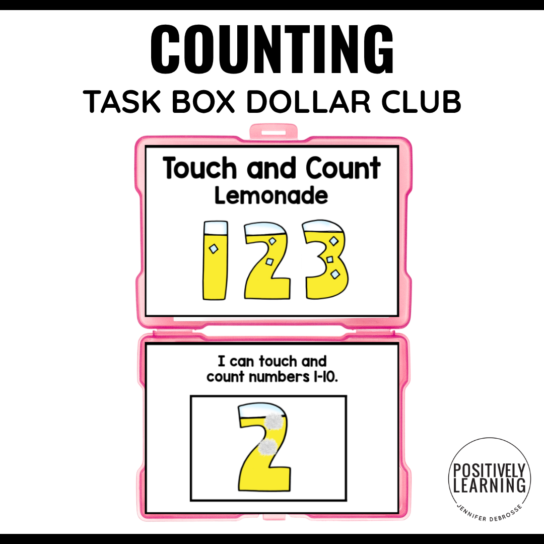 Lemonade Touch and Count Numbers 1–10 Task Box